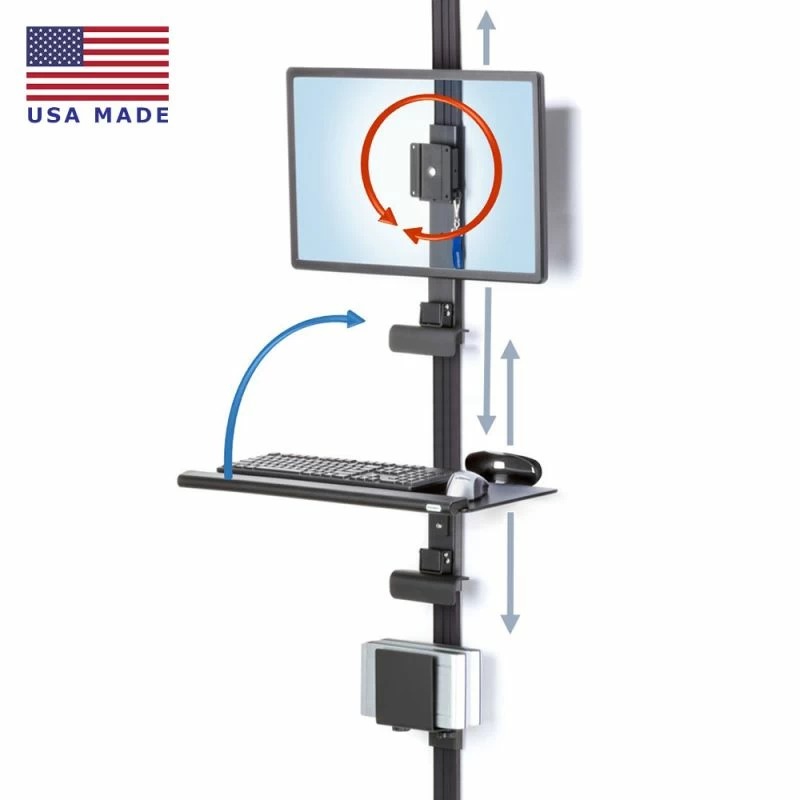 LeverLift Access Low Profile Wall Mounted Workstation