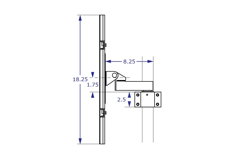 PM44 Side-by-Side Dual Monitor Pole Mount