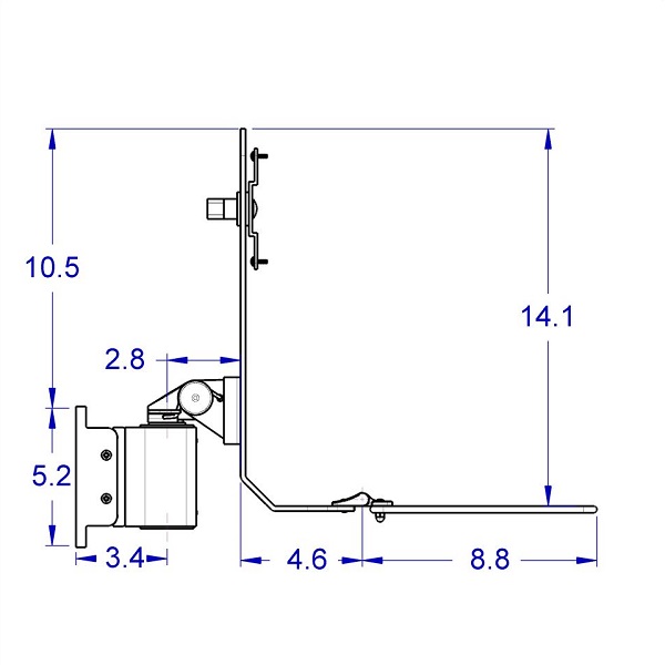 Wall Track Mount with Sliding Monitor and Keyboard Tray