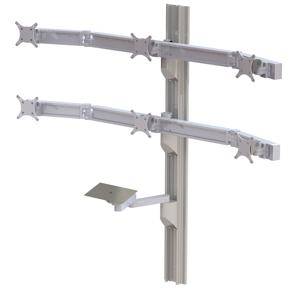 Extended Capacity Wall Track Computer Mounting System