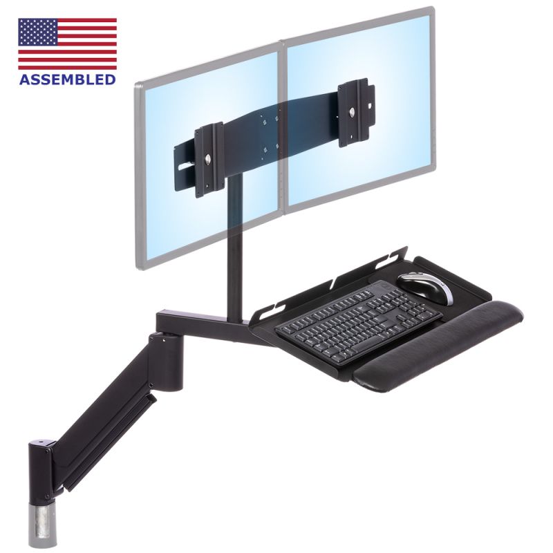Dual Monitor Arm with Keyboard Tray TRS2818D