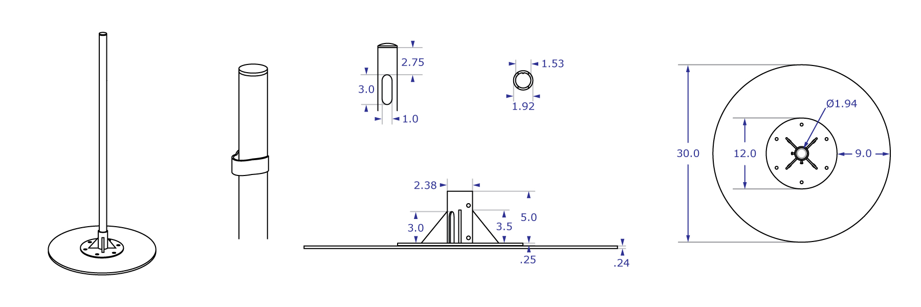 PM192 Center Pole Stands